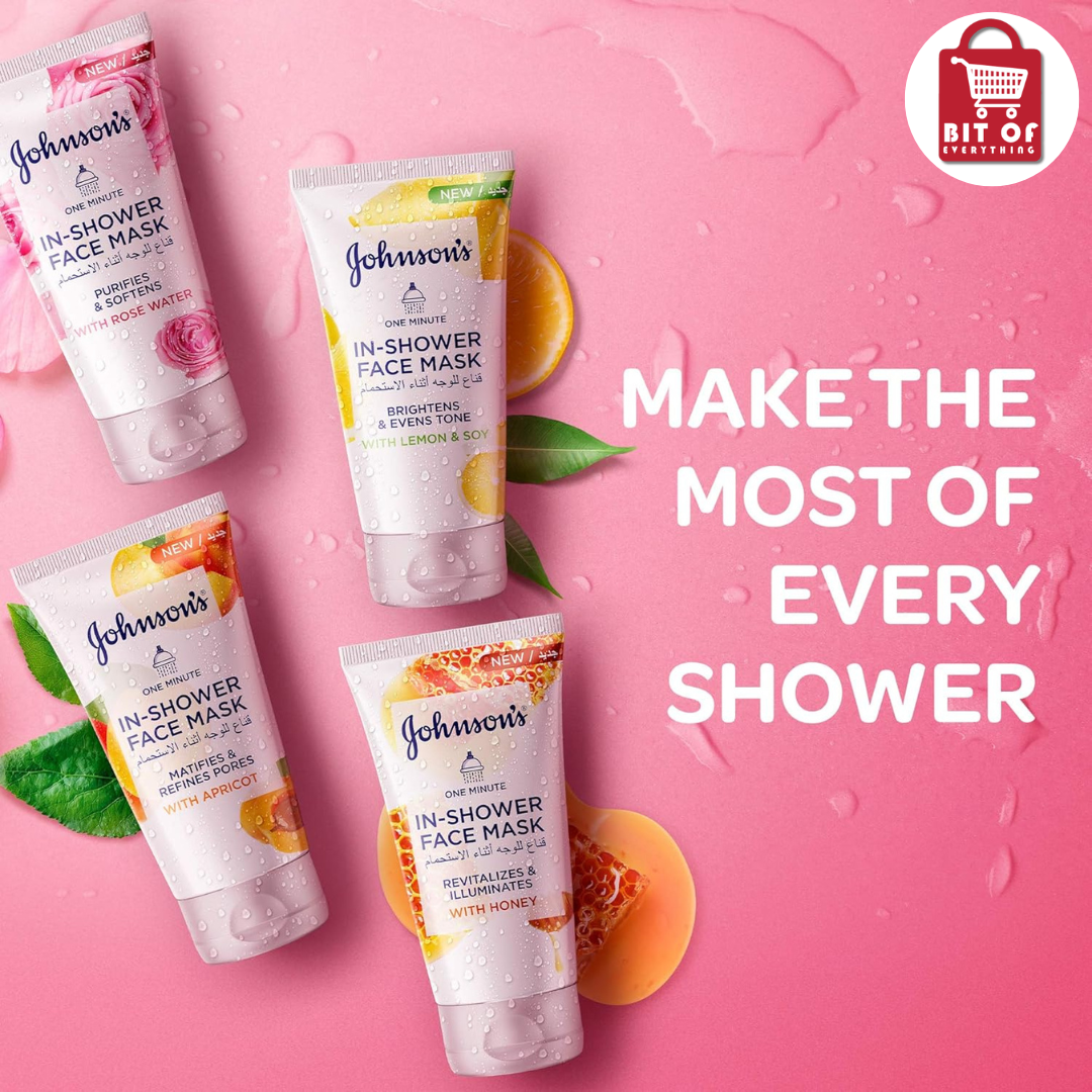 Johnson's Facial Mask, 1 Minute In-Shower Face Mask With Rose Water ...