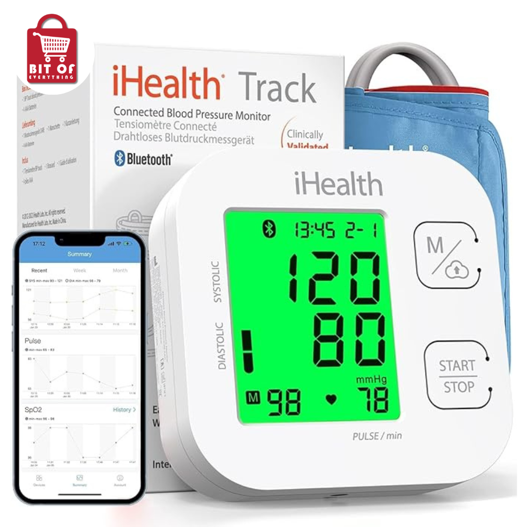 iHealth Track Upper Arm Blood Pressure Monitor with Adjustable Univers ...